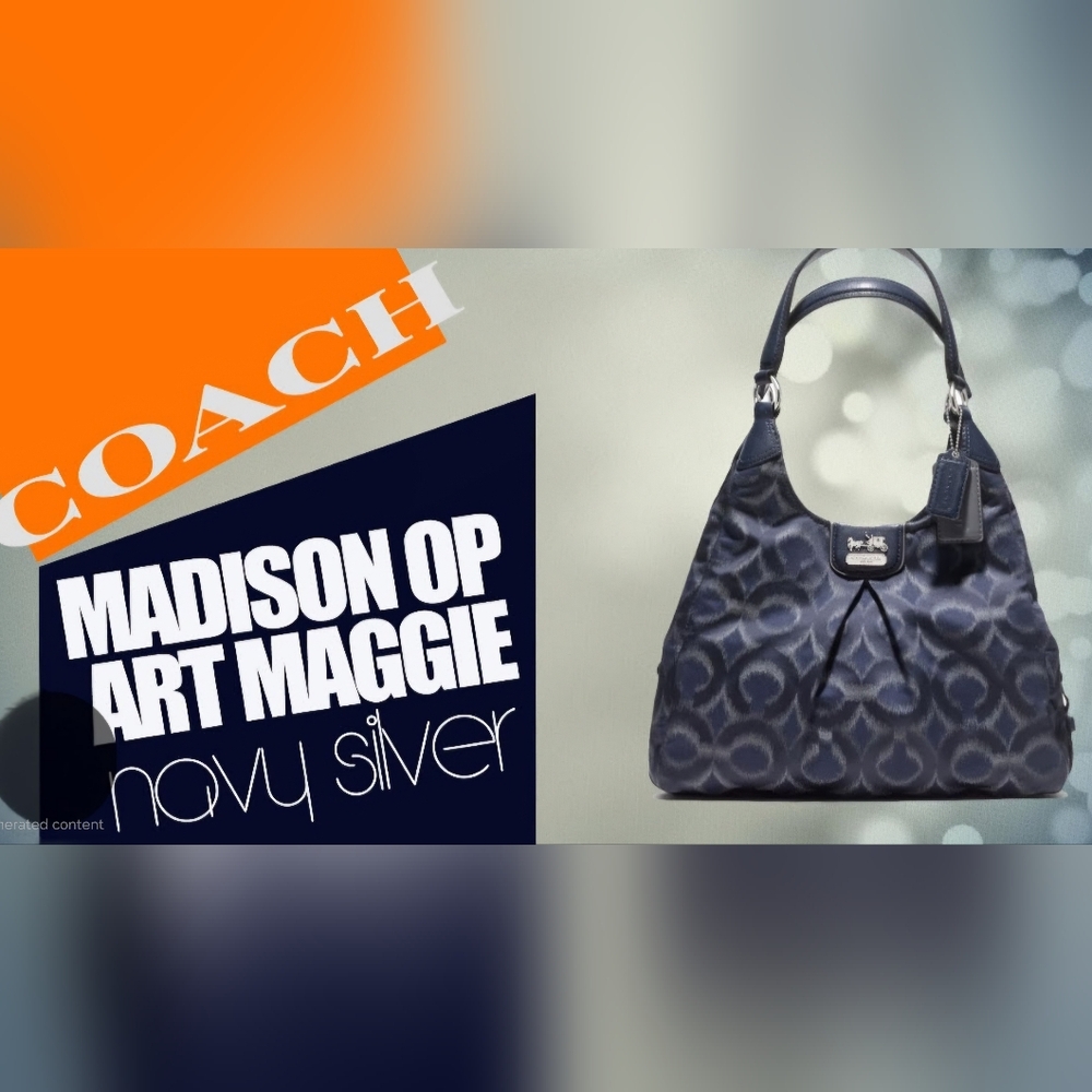 Coach Madison Op Art Maggie Large Jacquard Bag Purse … - Gem
